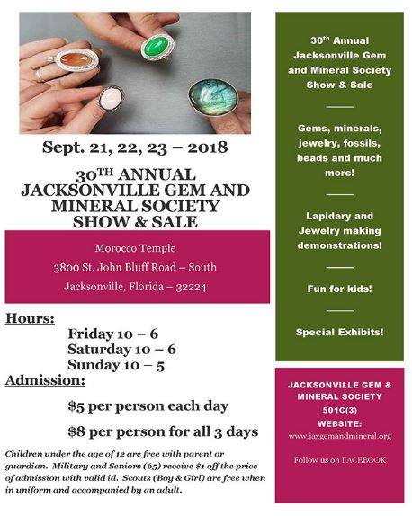 NEFAS @ Jacksonville Gem & Minneral Show September 21-23 | NEFAS
